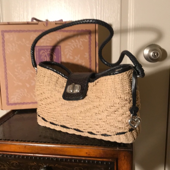 Brighton | Bags | Brighton Brown Leather And Ratan Purse | Poshmark